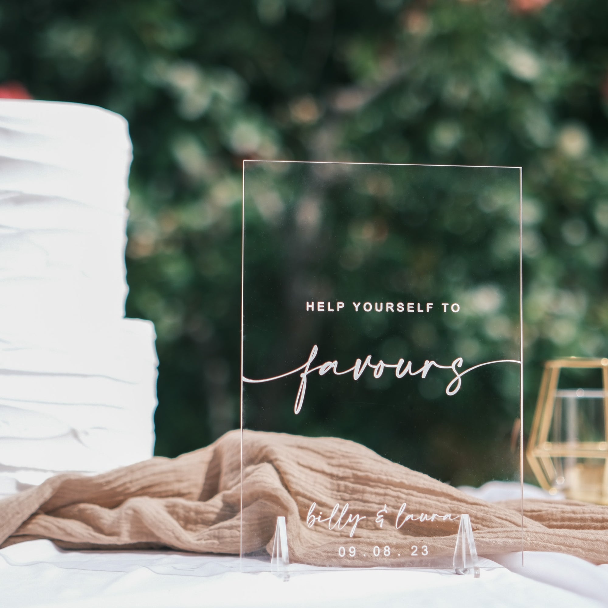 Wedding Favour Sign with Stands by Inketch – inketch