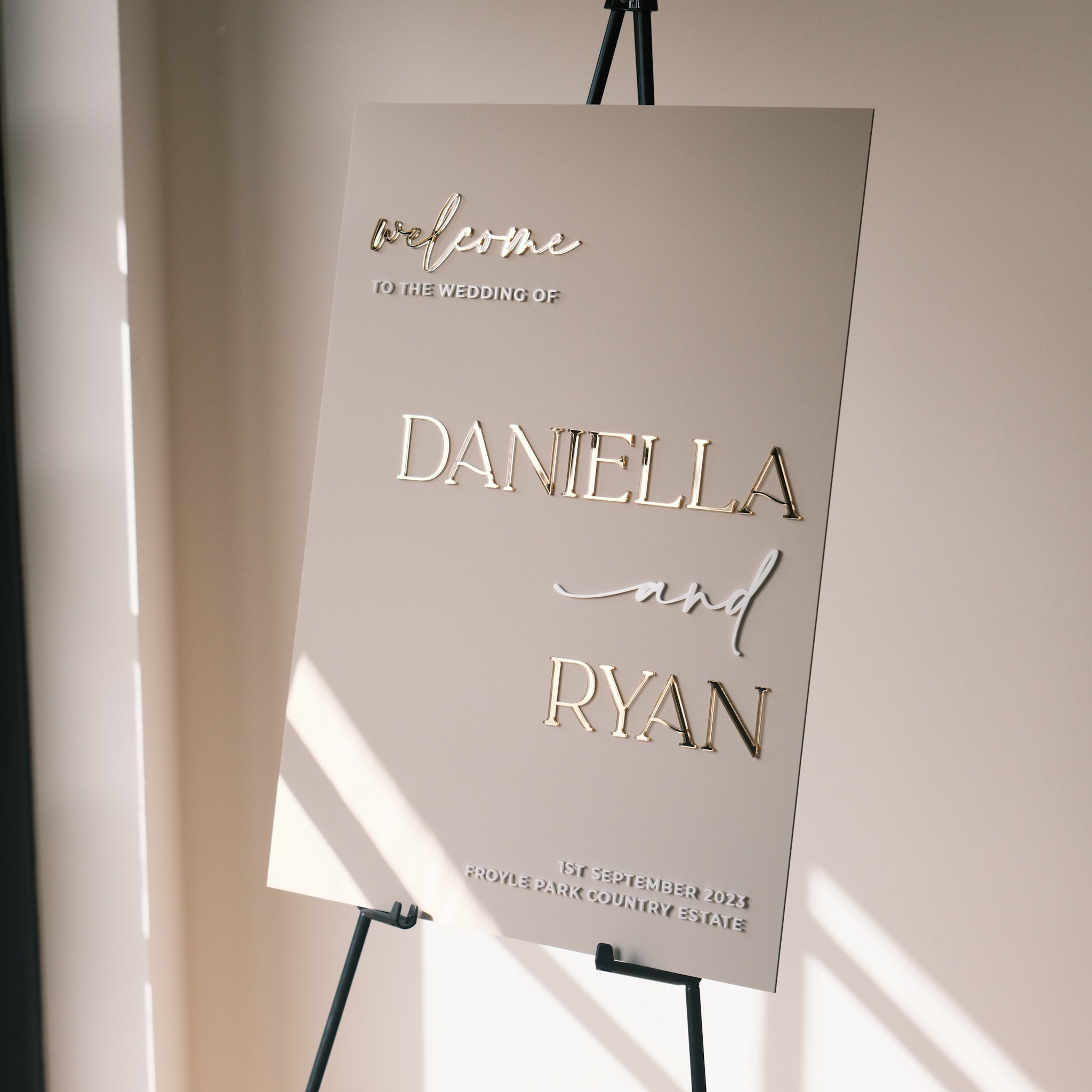 3D Wedding Welcome Sign Size A2 by Inketch – inketch
