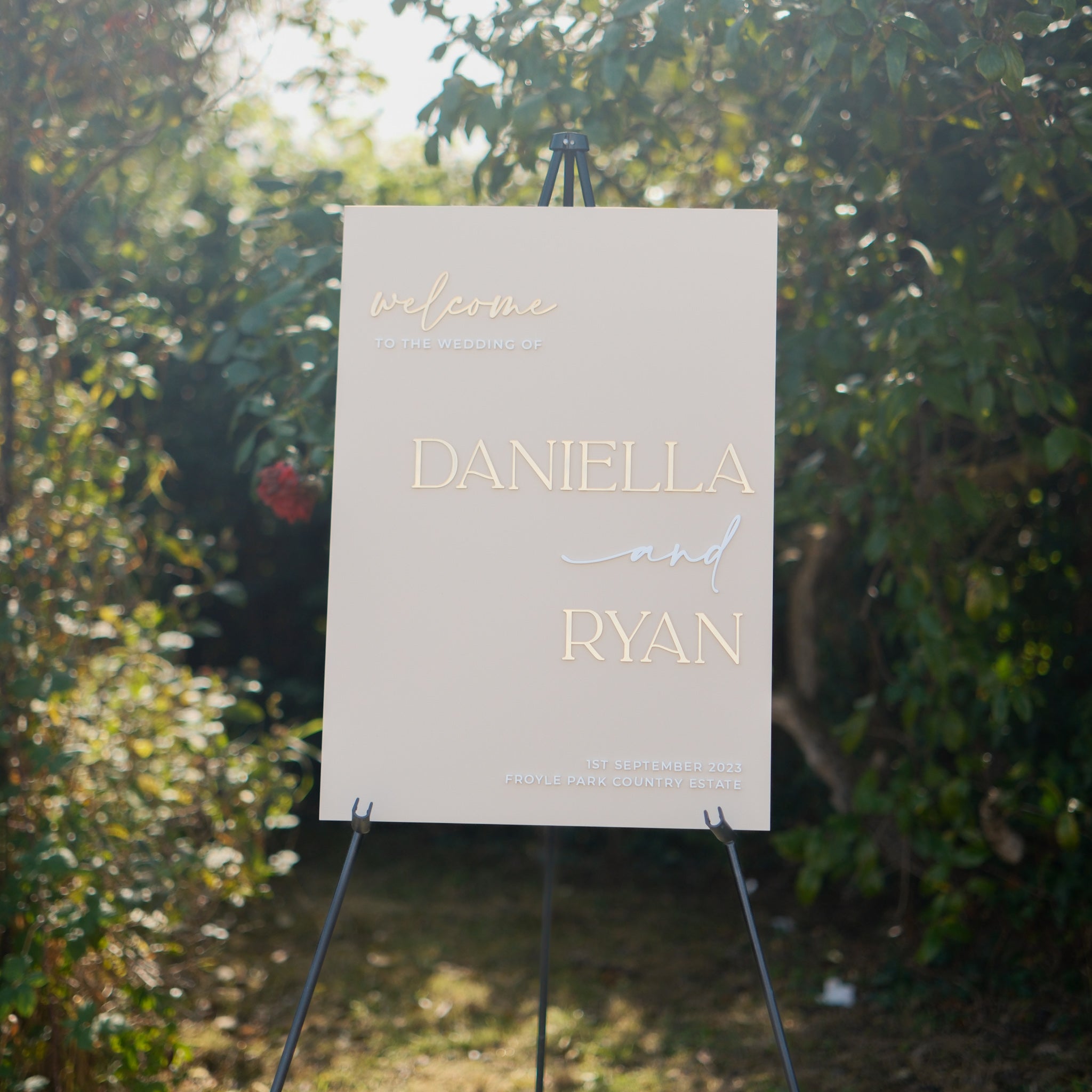 3D Wedding Welcome Sign Size A2 by Inketch – inketch