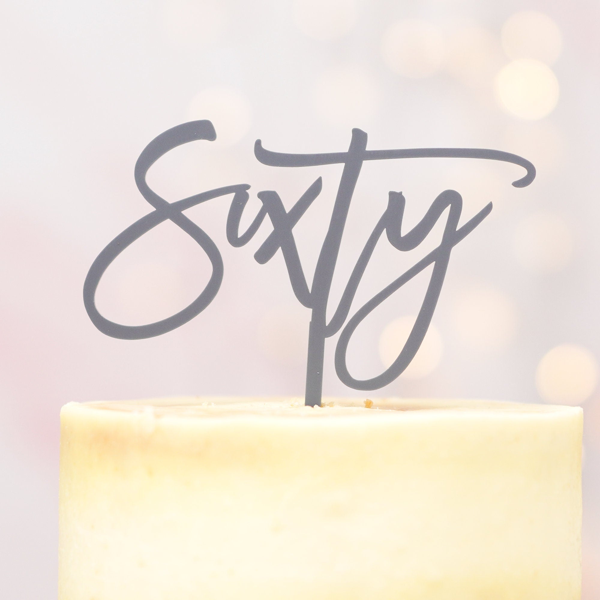 Personalised Name Cake Topper in Gold Silver Frosted Black by Inketch – inketch