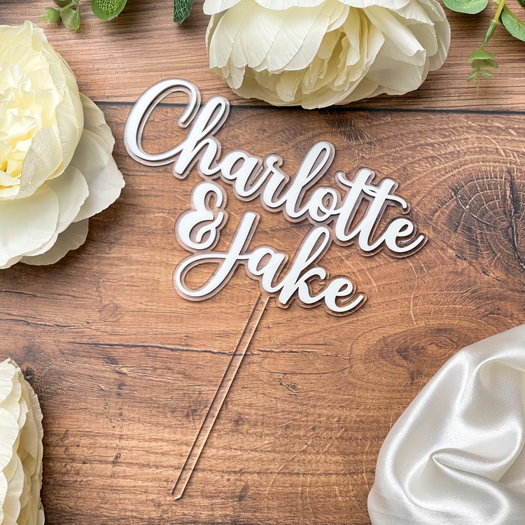 Double Layer Wedding Cake Topper by Inketch – inketch